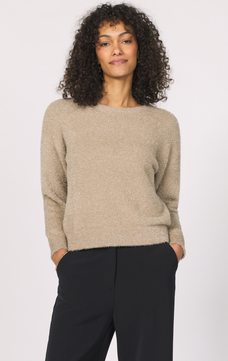 Another Love Jaylani Drop Shoulder Metallic Sweater Champagne ...